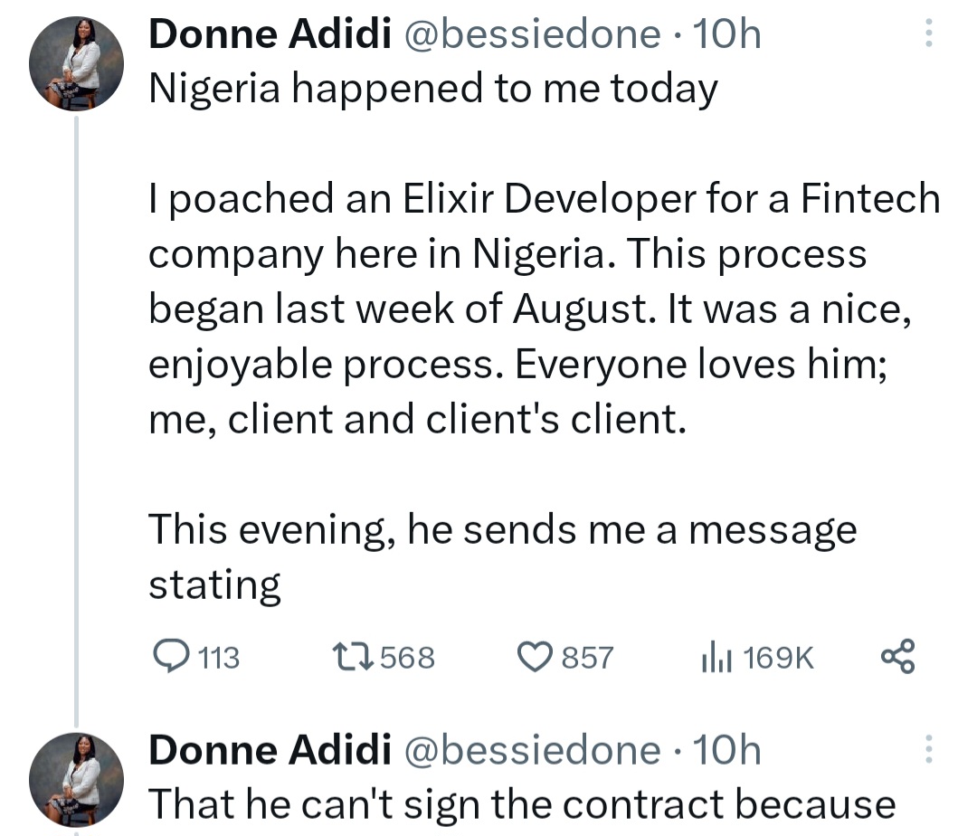 "Nigeria happened to me today" HR manager narrates how company lost a ...