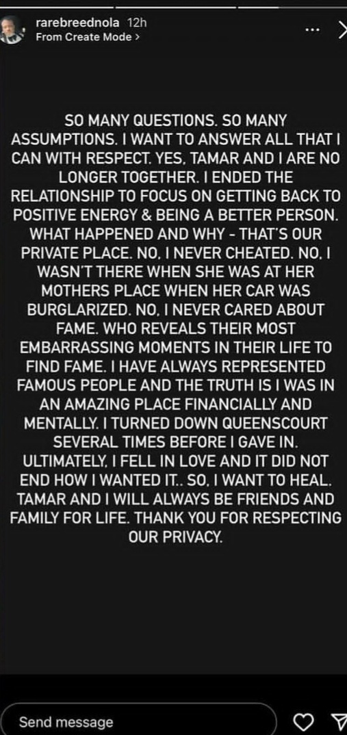 Tamar Braxton and fiance Jeremy "JR" Robinson split and Tamar is ...