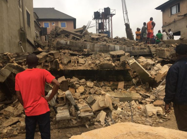 Photos: One storey building collapses in Imo state, leaves three ...