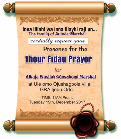 8-day fidau prayers of Kwam 1's daughter who died at the age of 34 will ...