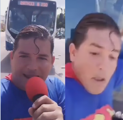Comedian dressed as superman is hit by bus while pretending to stop it ...