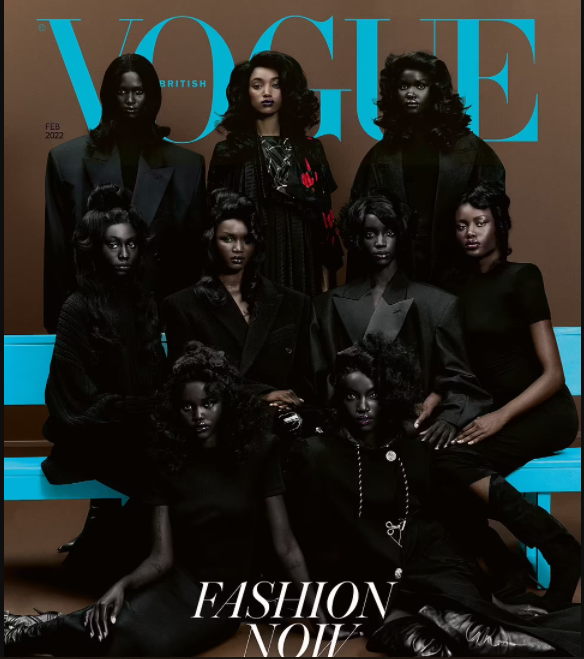 Nine black models are featured in the February issue of British Vogue ...