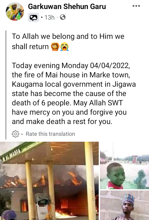 Seven die in filling station fire in Jigawa