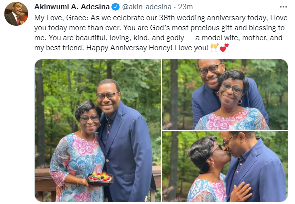 African Development Bank president, Akinwunmi Adesina and wife, Grace ...