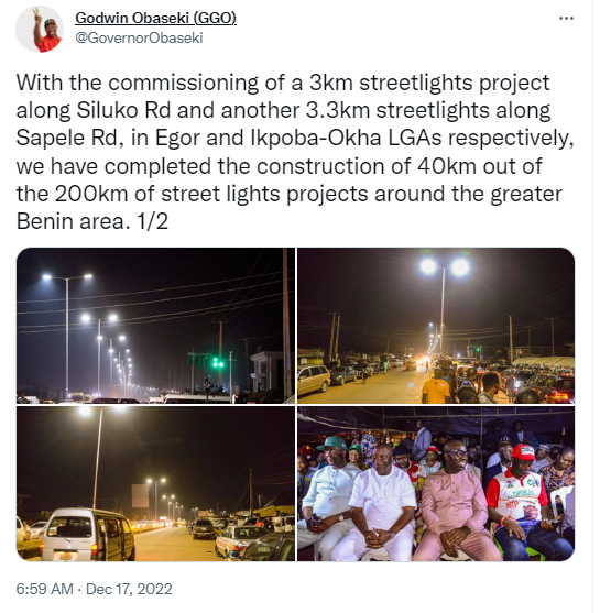 Twitter users tackle Edo state Gov, Godwin Obaseki, for holding a ...