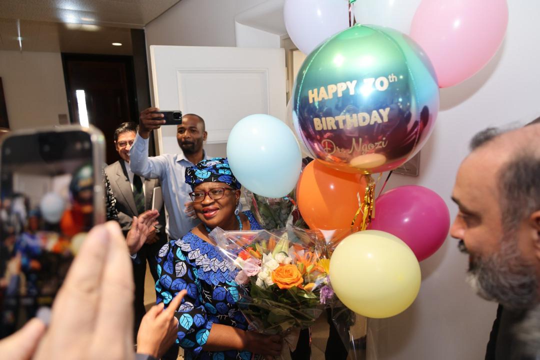 Ngozi Okonjo-Iweala celebrates 70th birthday with her husband and staff ...
