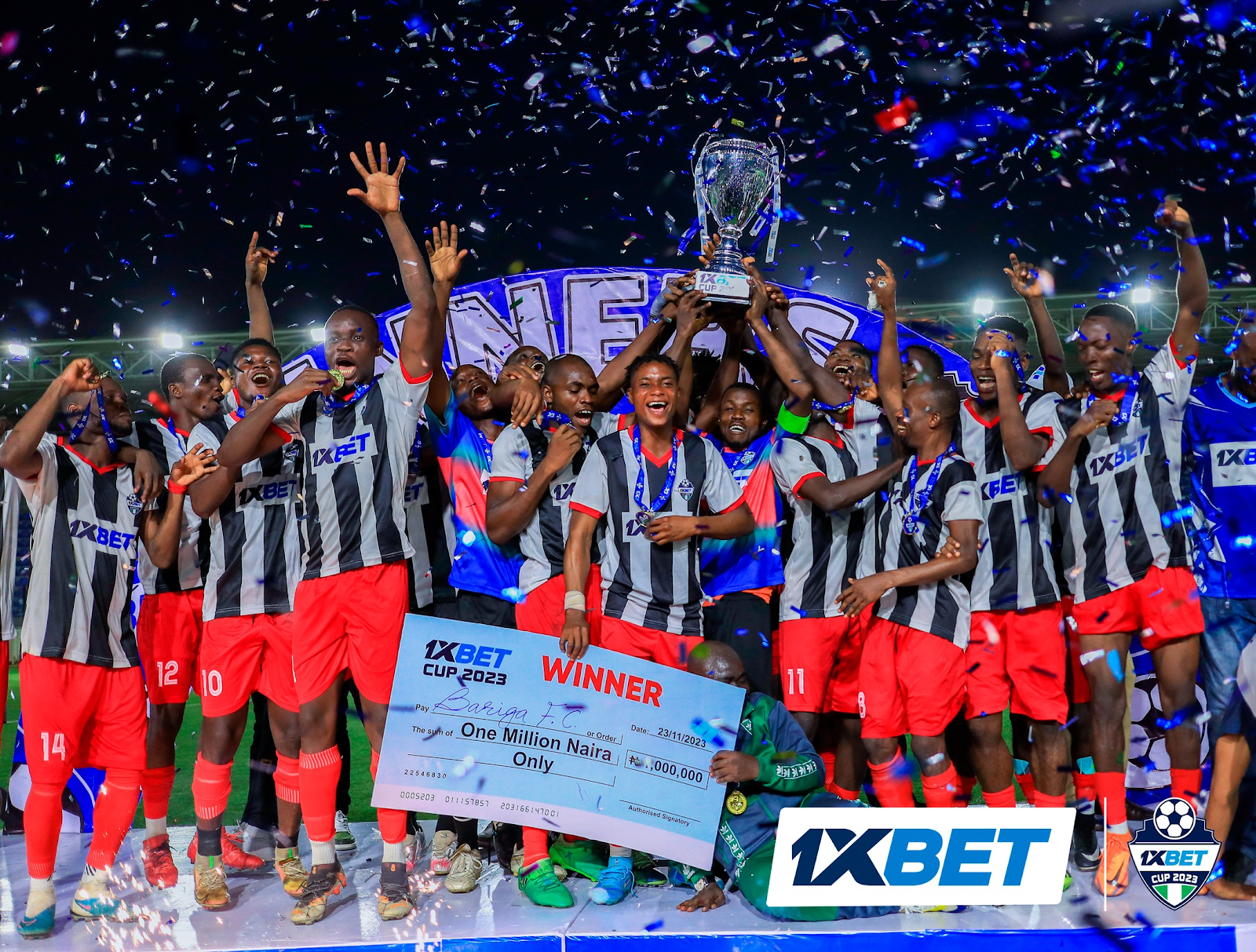 1xBet community football championship: team that won 1,000,000 NGN ...