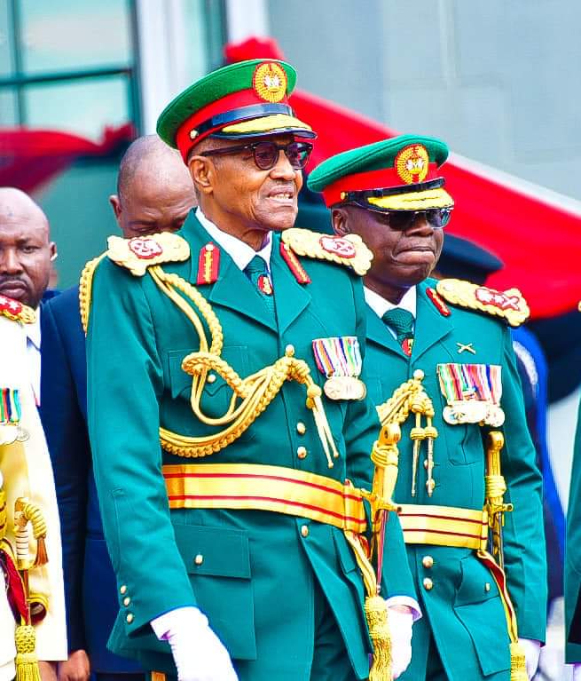 President Buhari rocks military uniform to attend Army Parade (photos)