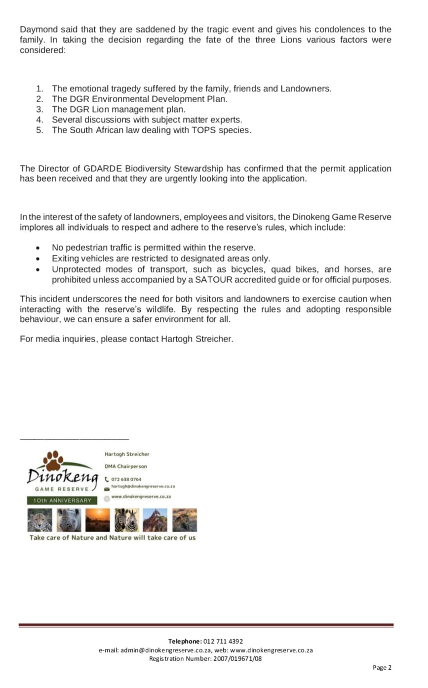 Lions attack and eat 30-year-old man at South African game reserve